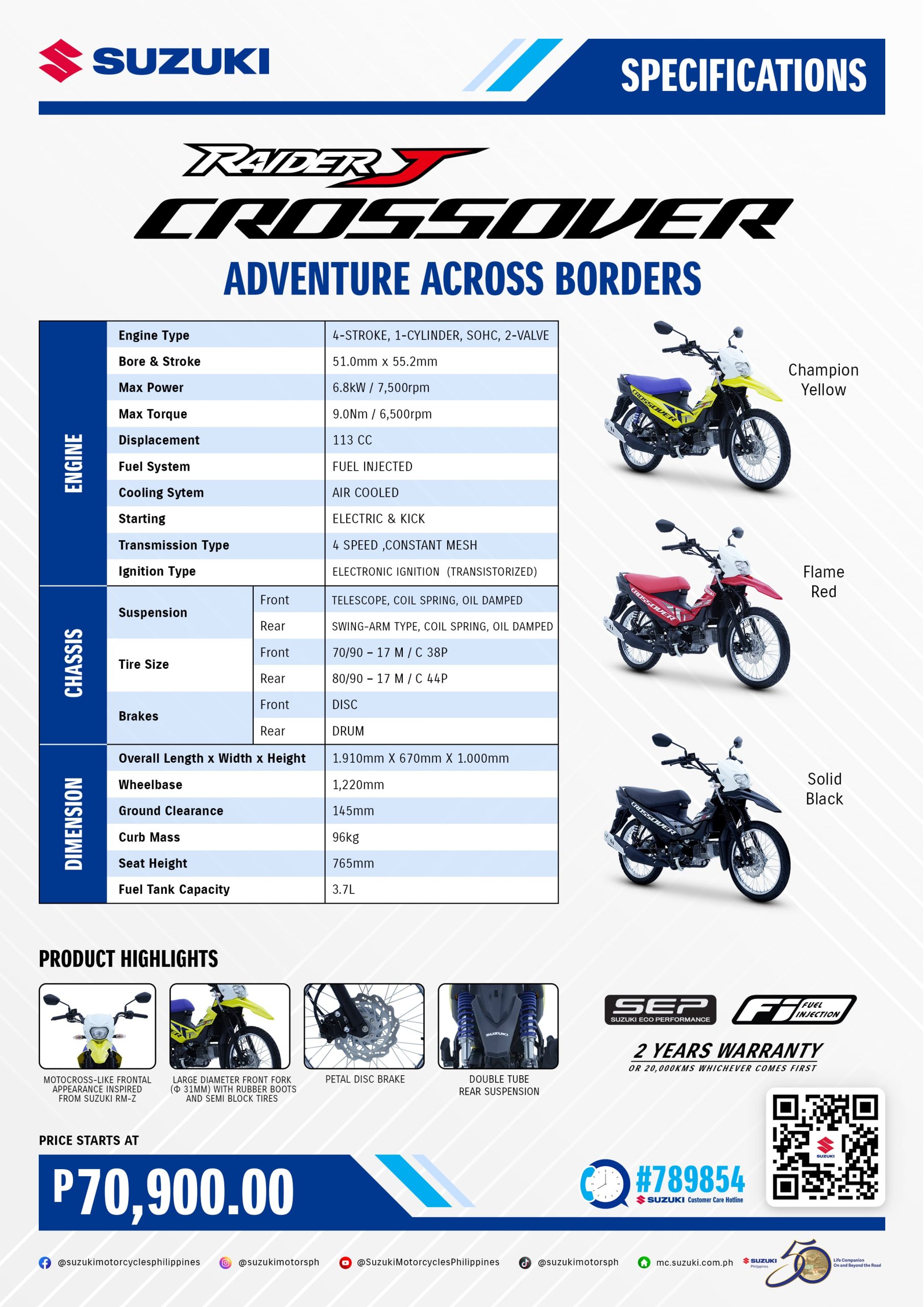 Suzuki Raider J Crossover Motorcycle | Philippines